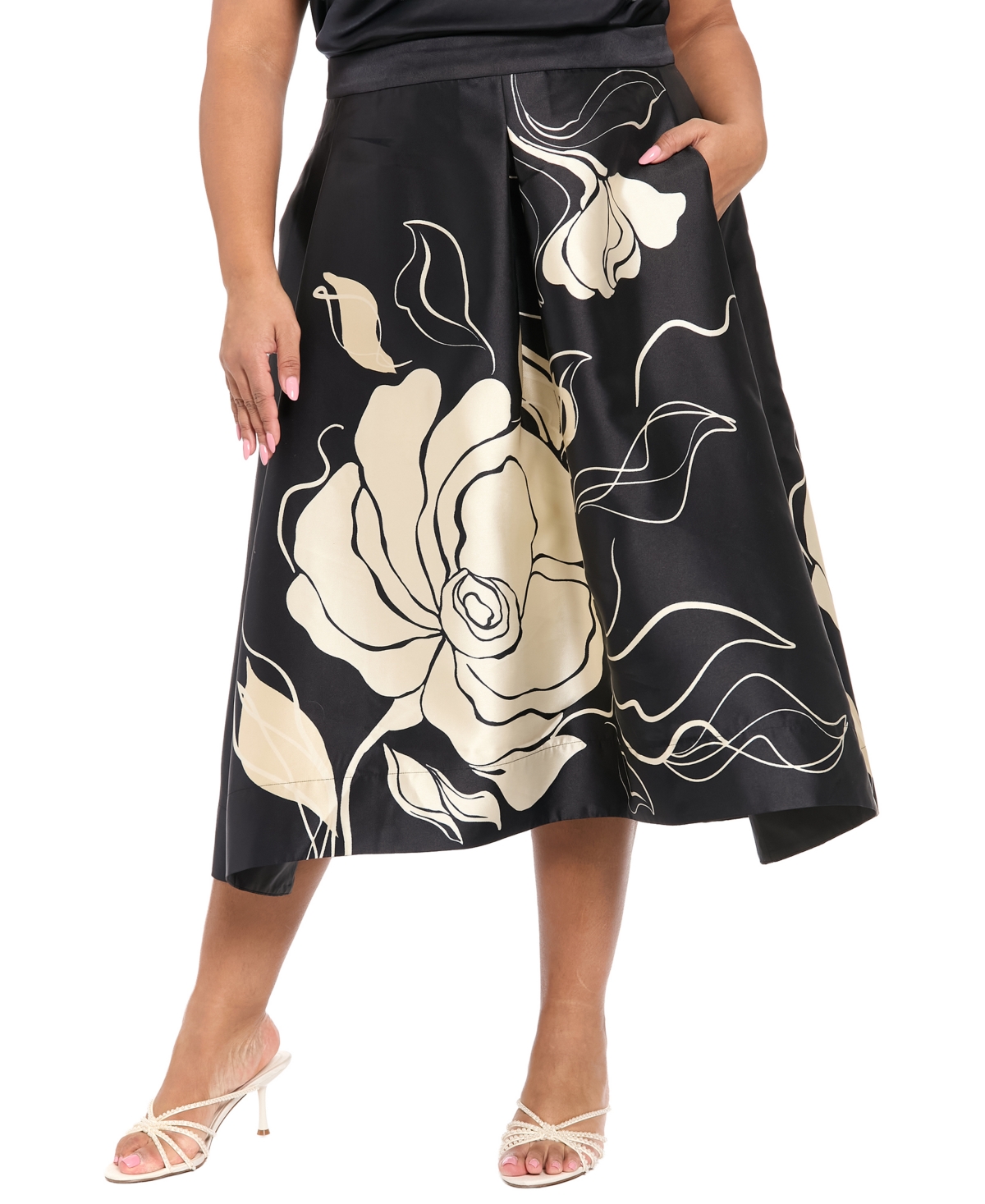 Click here for Muse Plus Size Pleated High-Low Midi Skirt - Twili... prices