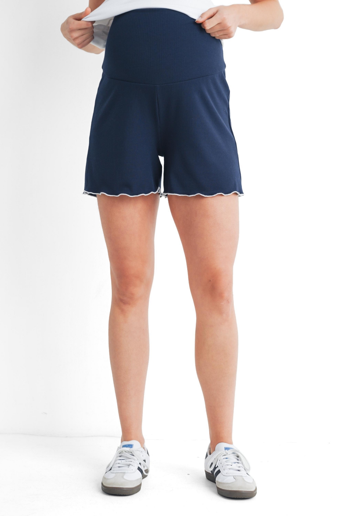 Click here for Hello Miz Maternity Ribbed Lounge Shorts with Over... prices