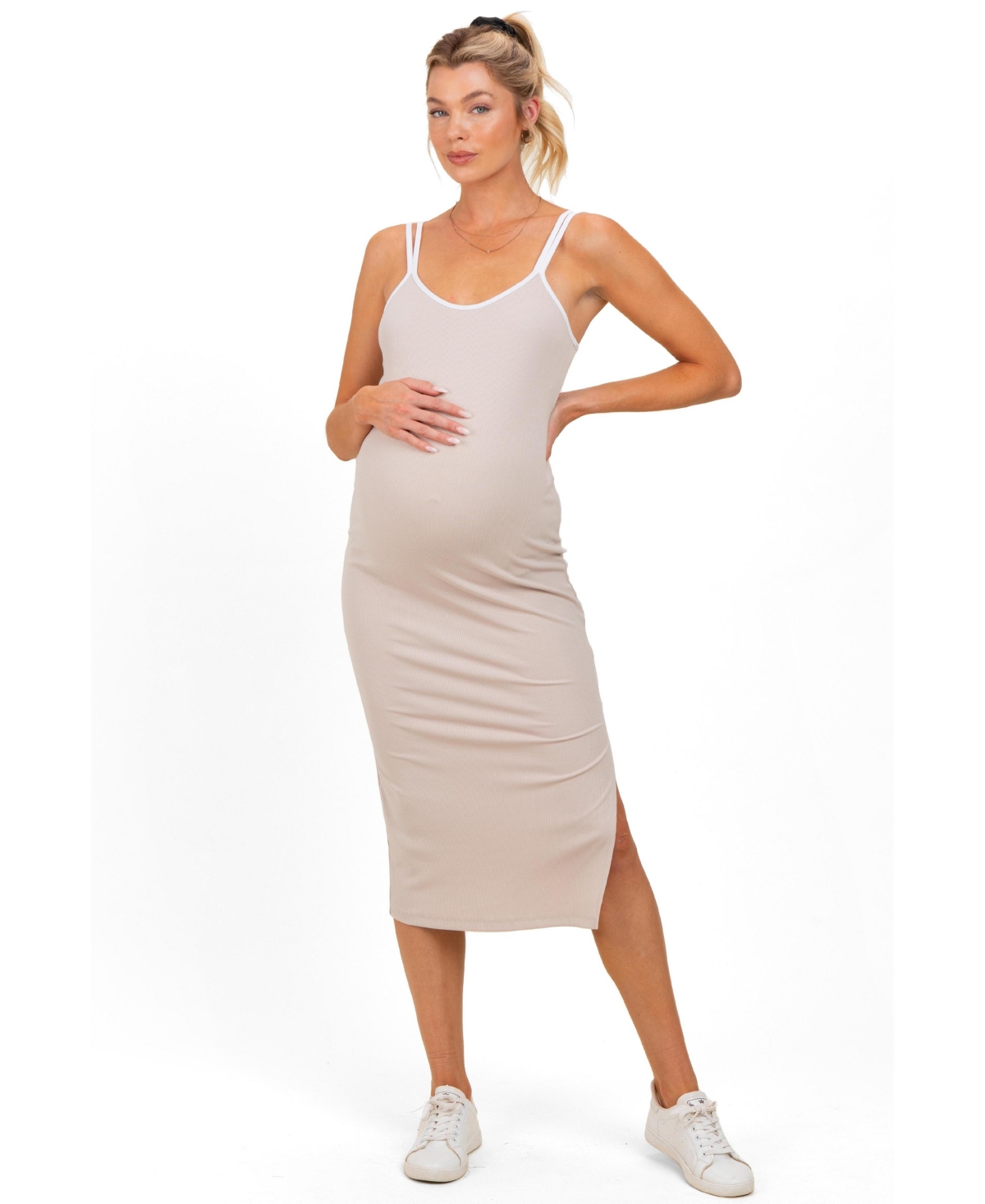 Click here for Pinkblush Maternity Beige Contrast Double Strap Mi... prices