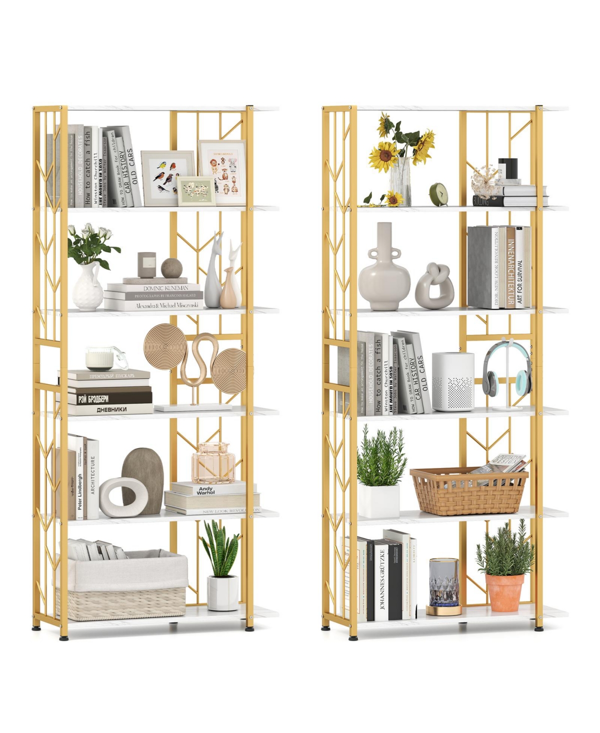 Click here for Gymax 6-Tier Bookshelf with Heavy-duty Metal Frame... prices