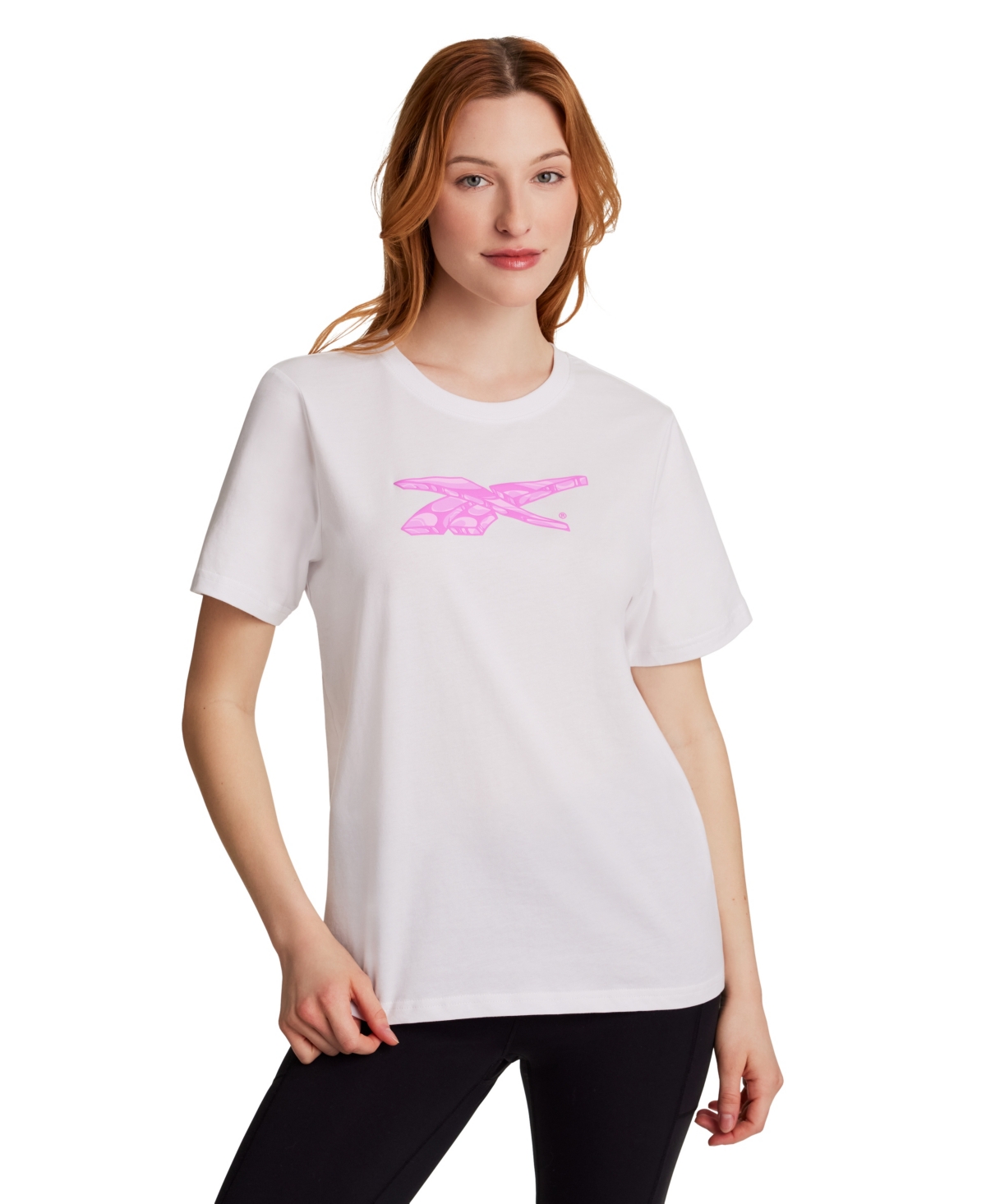 Click here for Reebok Womens Vector Boxy Crewneck Graphic Print T... prices