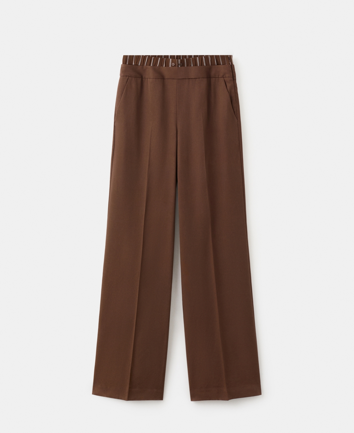 Click here for Mango Womens Combined Striped Waistband Lyocell Pa... prices