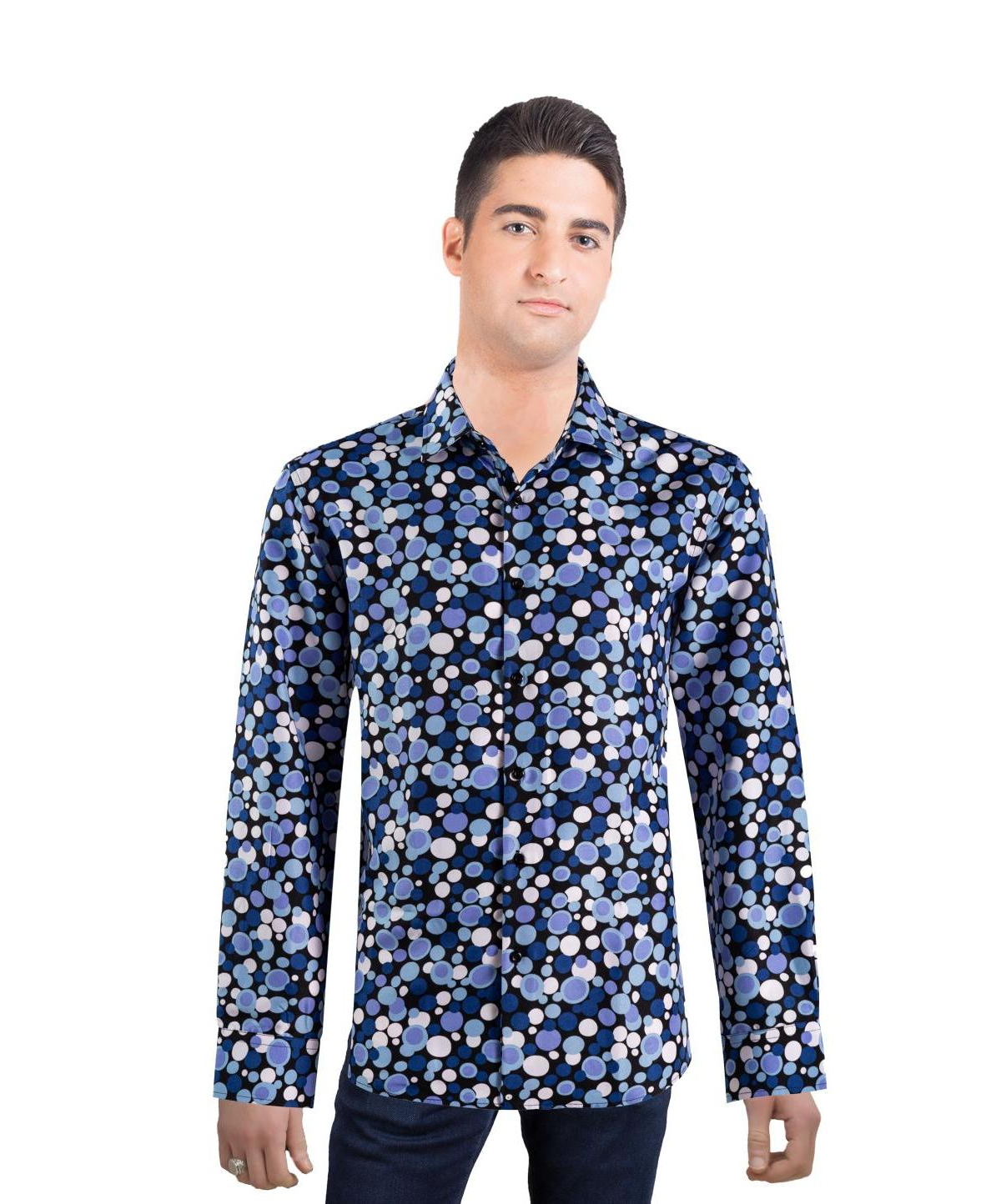 Click here for Elie Balleh Mens Slim Fit Dot Print Shirt | Button... prices