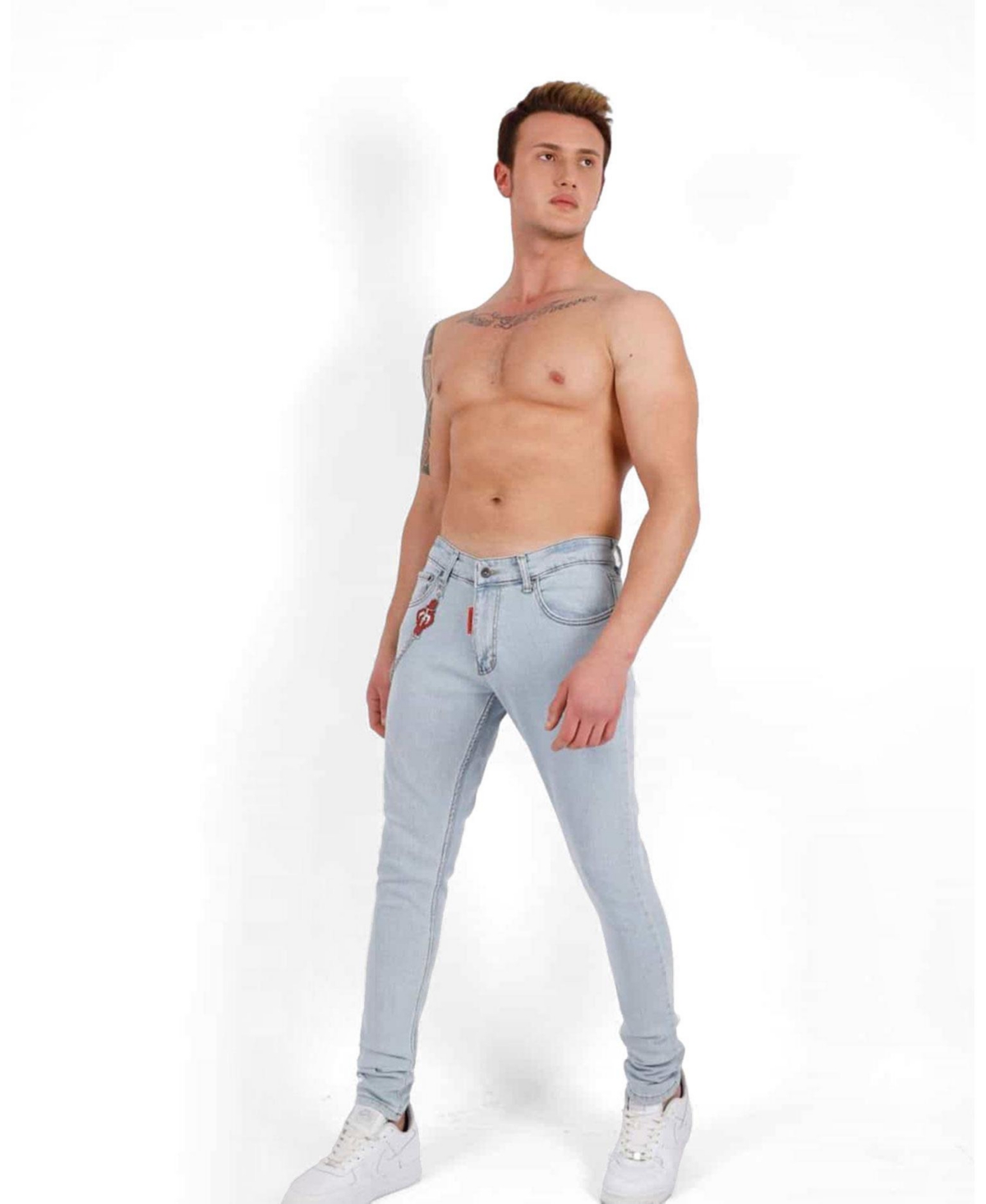 Click here for Elie Balleh Mens Slim Fit Skinny Jeans - Bleached prices