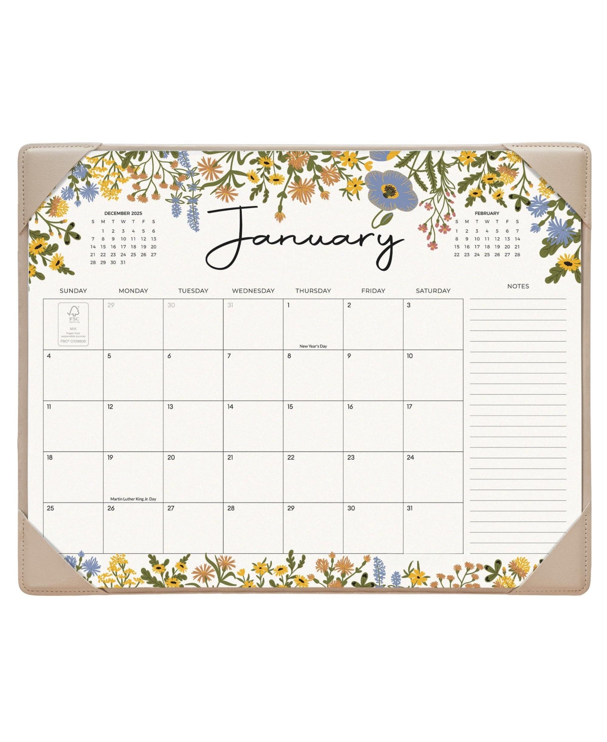 Click here for Gnuadz Desk Calendar 2026 Mat Pad Floral Apricot -... prices