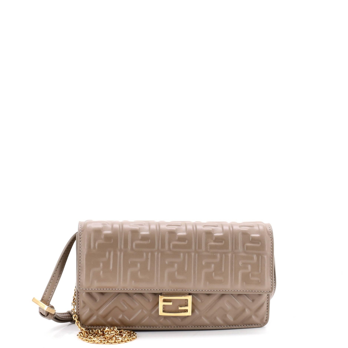 Click here for Pre-Owned Fendi Baguette Wallet on Chain Zucca Emb... prices