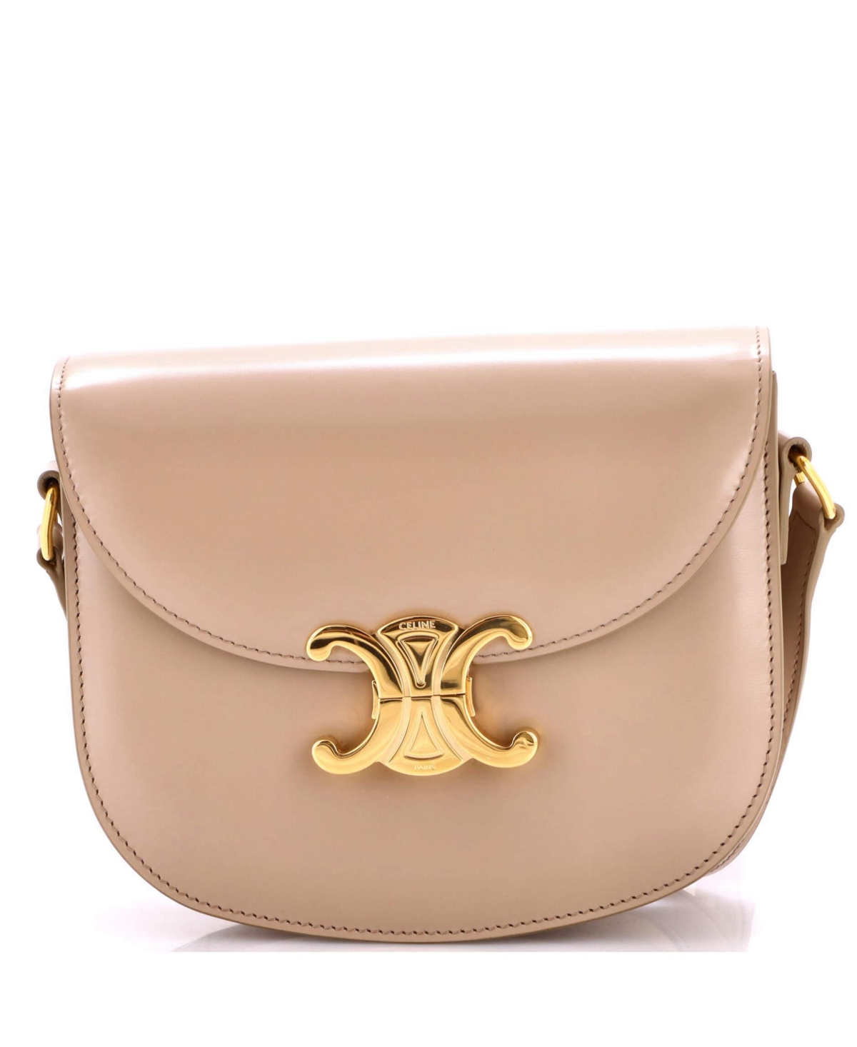 Click here for Pre-Owned Celine Triomphe Besace Clea Flap Bag Lea... prices