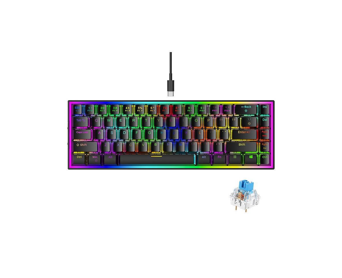 Click here for Risokeys 68-Key Wired Mechanical Keyboard Rainbow... prices