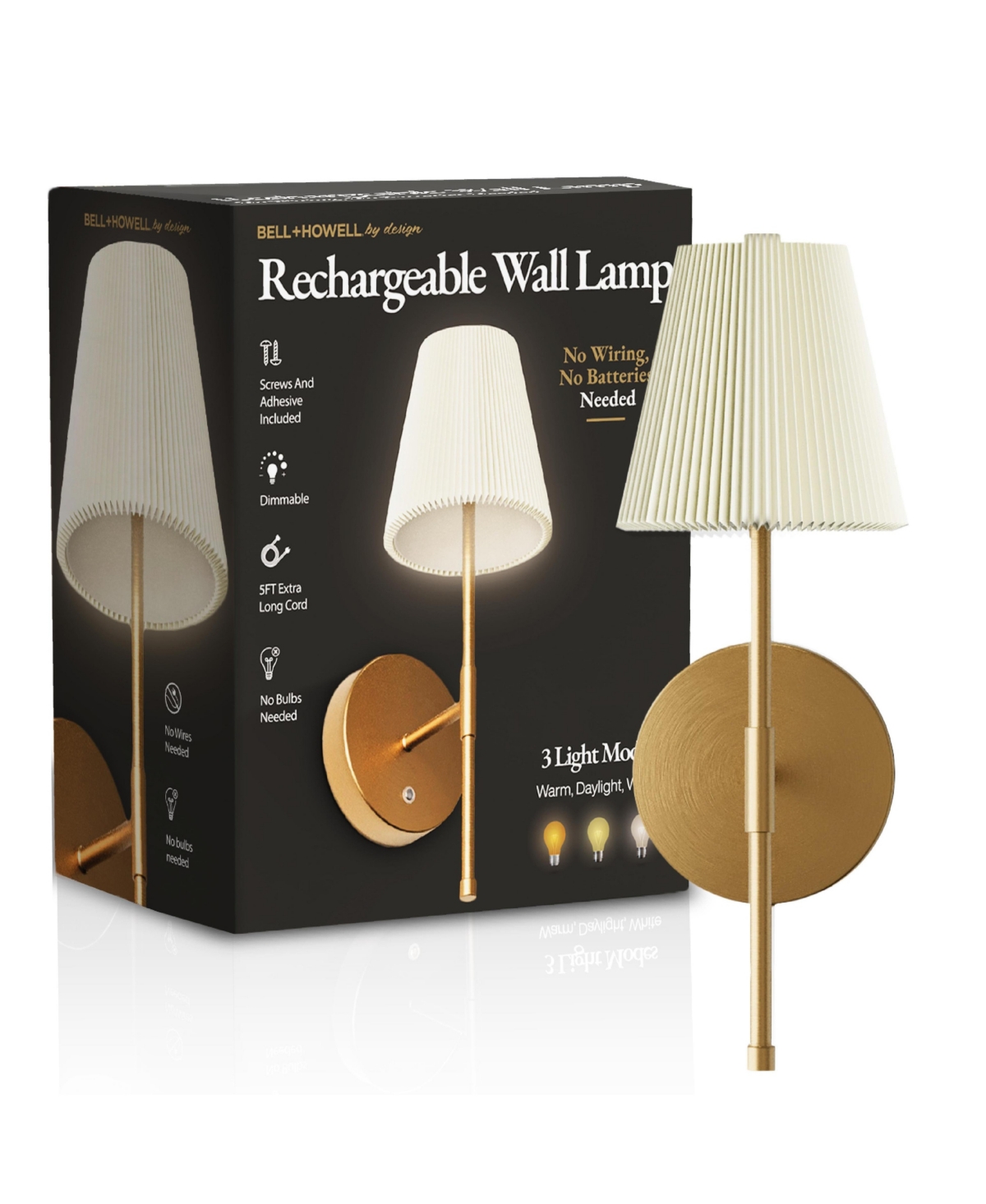 Click here for Bell + Howell Pleated Shade Dimmable Led Rechargea... prices