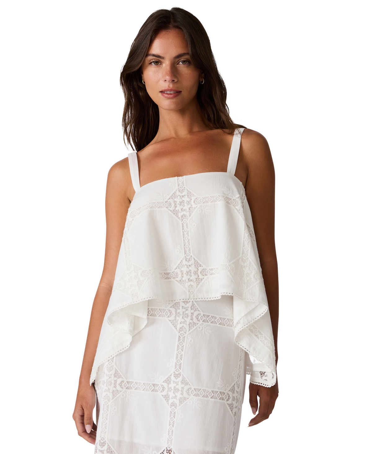Click here for Steve Madden Womens Ainslee Eyelet Sleeveless Top... prices