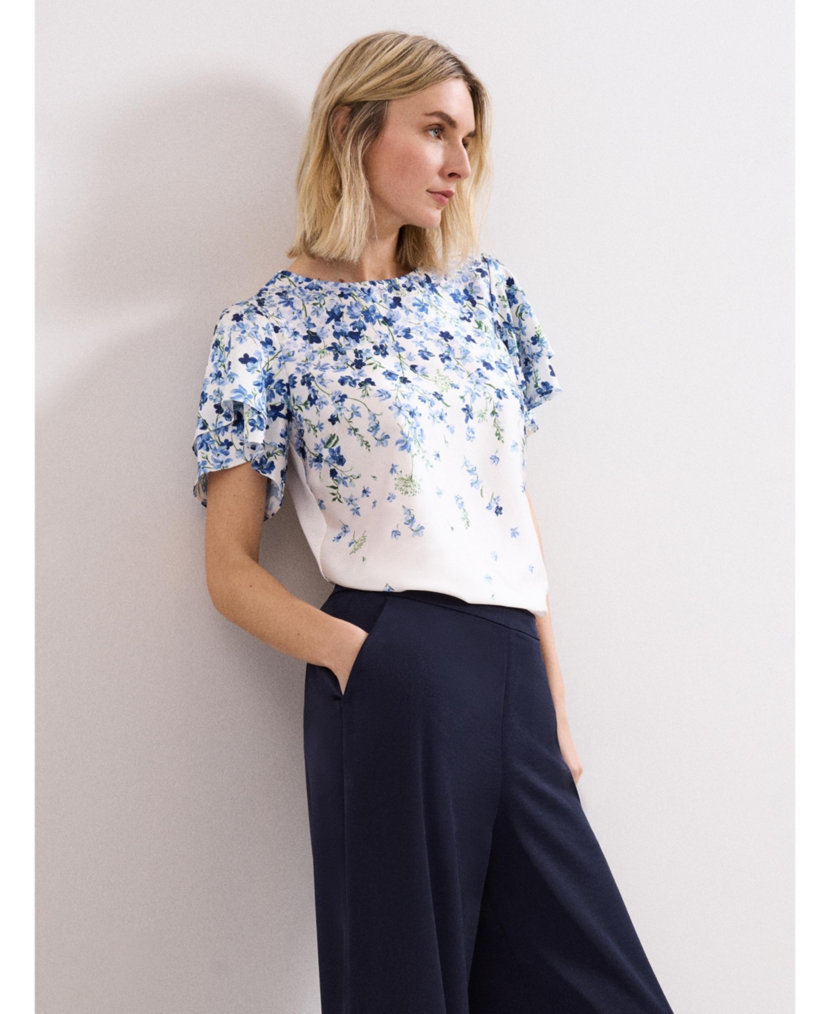 Click here for Phase Eight Womens Rowan Floral Top - Blue prices
