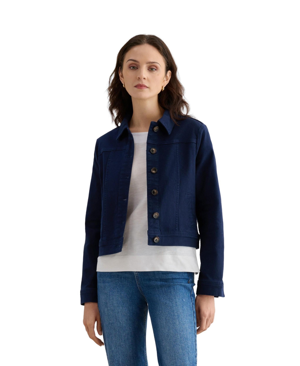 Click here for Hobbs London Womens Selborne Boxy Cropped Denim Ja... prices