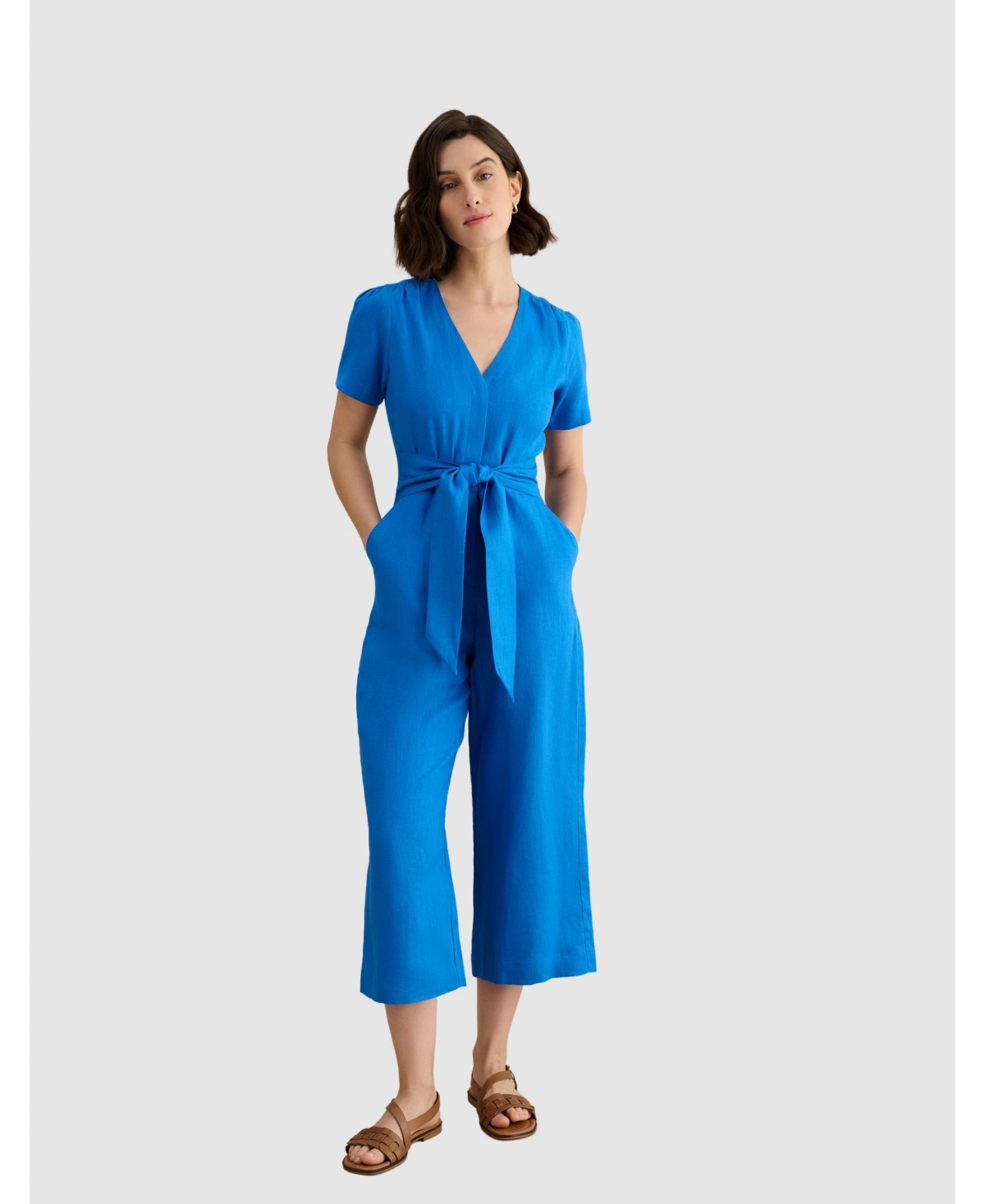 Click here for Hobbs London Womens Evie V-Neck Cropped Jumpsuit -... prices