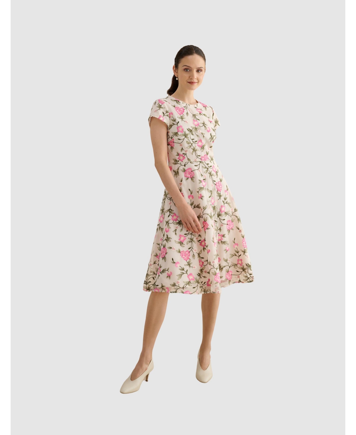 Click here for Hobbs London Womens Tia Embroidered Floral Midi Dr... prices