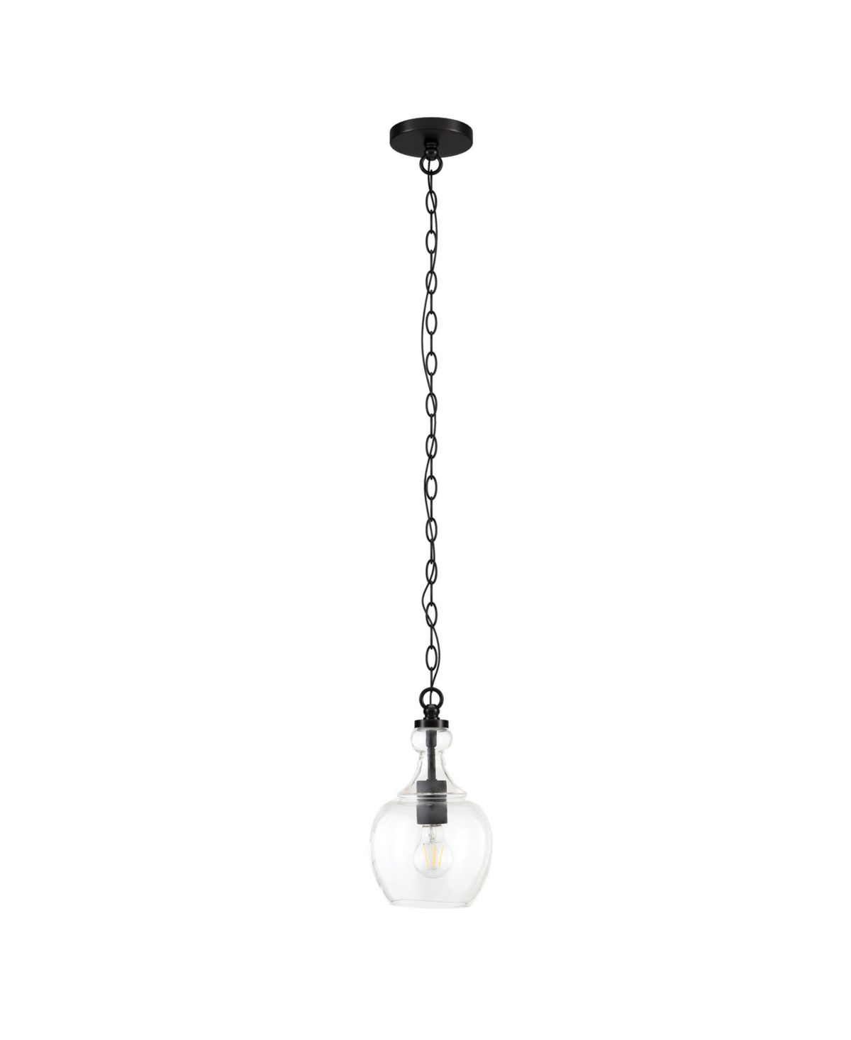 Click here for Hudson & Canal Verona 7 Wide Metal Pendant - Black... prices