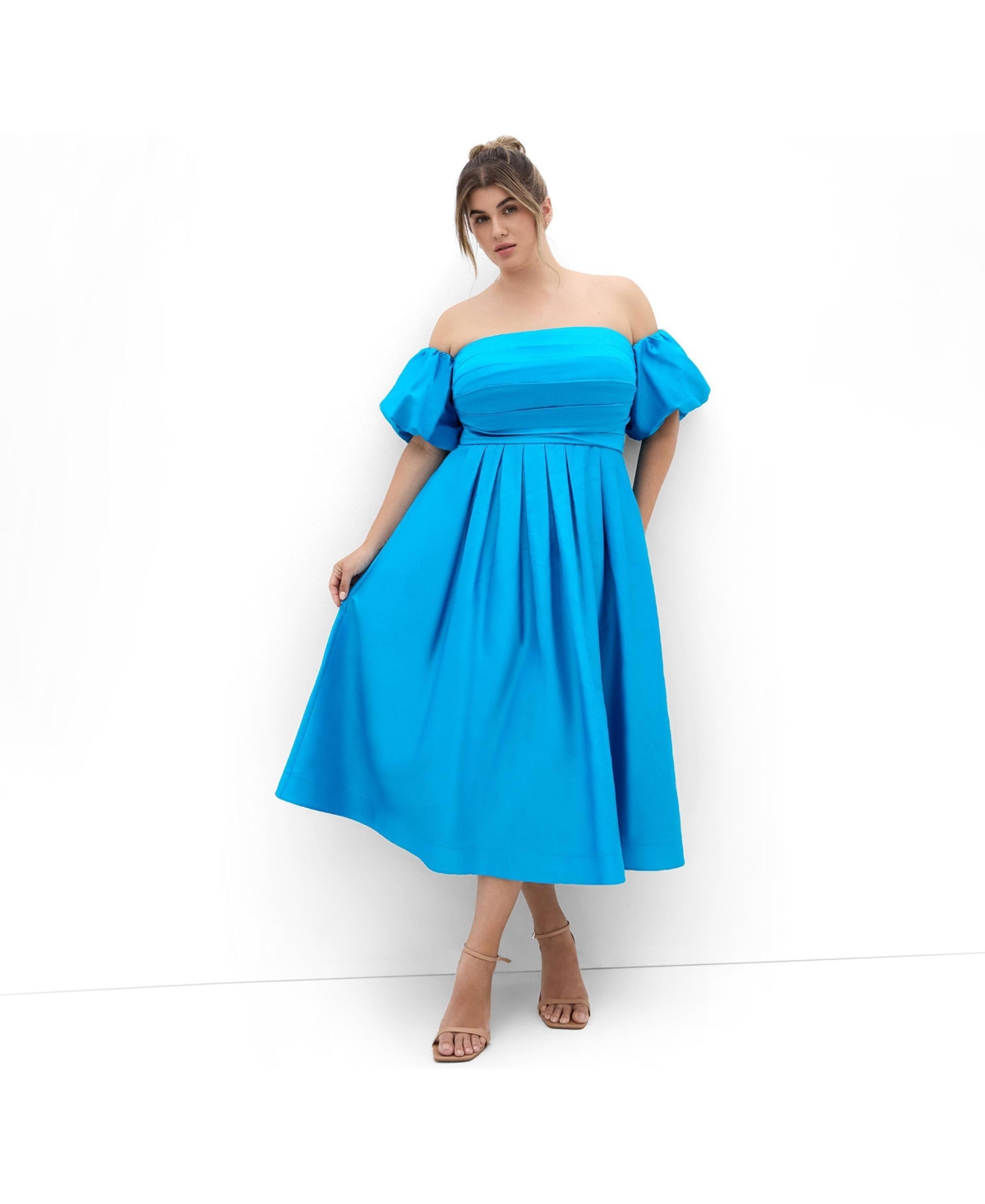 Click here for City Chic Womens Rosalee Puff Sleeve Midi Dress -... prices