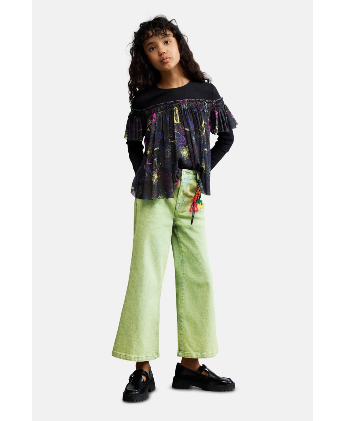 Click here for Desigual Girlss Charm denim trousers prices