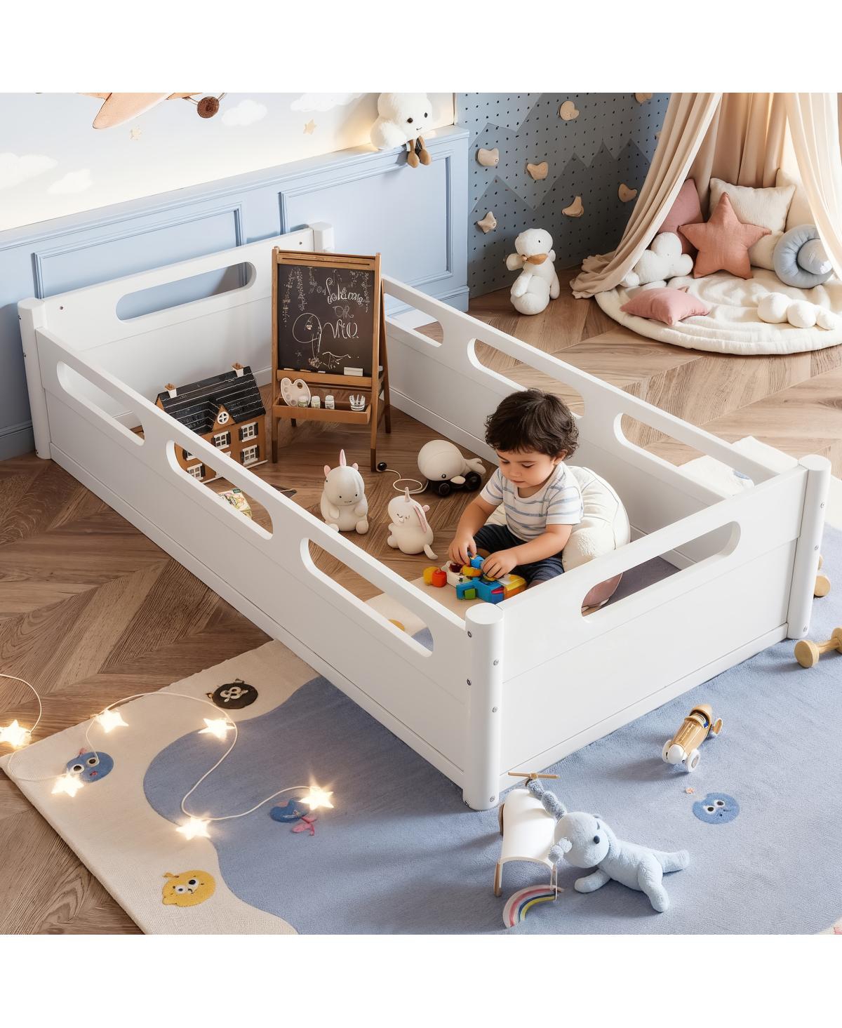 Click here for Streamdale Furniture Floor Platform Bed with Guard... prices