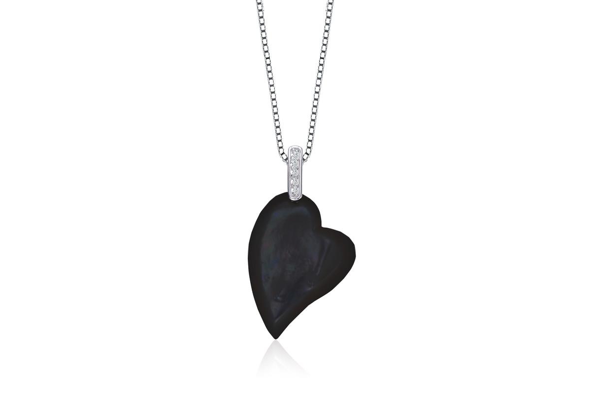 Click here for Genevive Gold Plated Cz Pave Heart Mother Of Pearl... prices