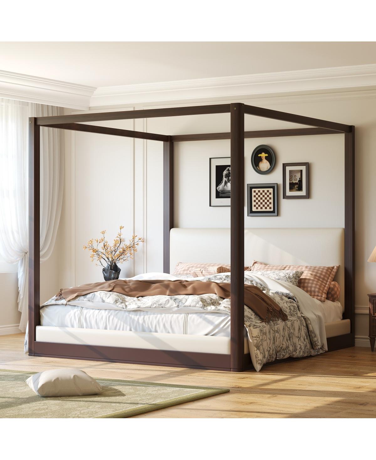 Click here for Streamdale Furniture Wood Canopy Platform Bed with... prices