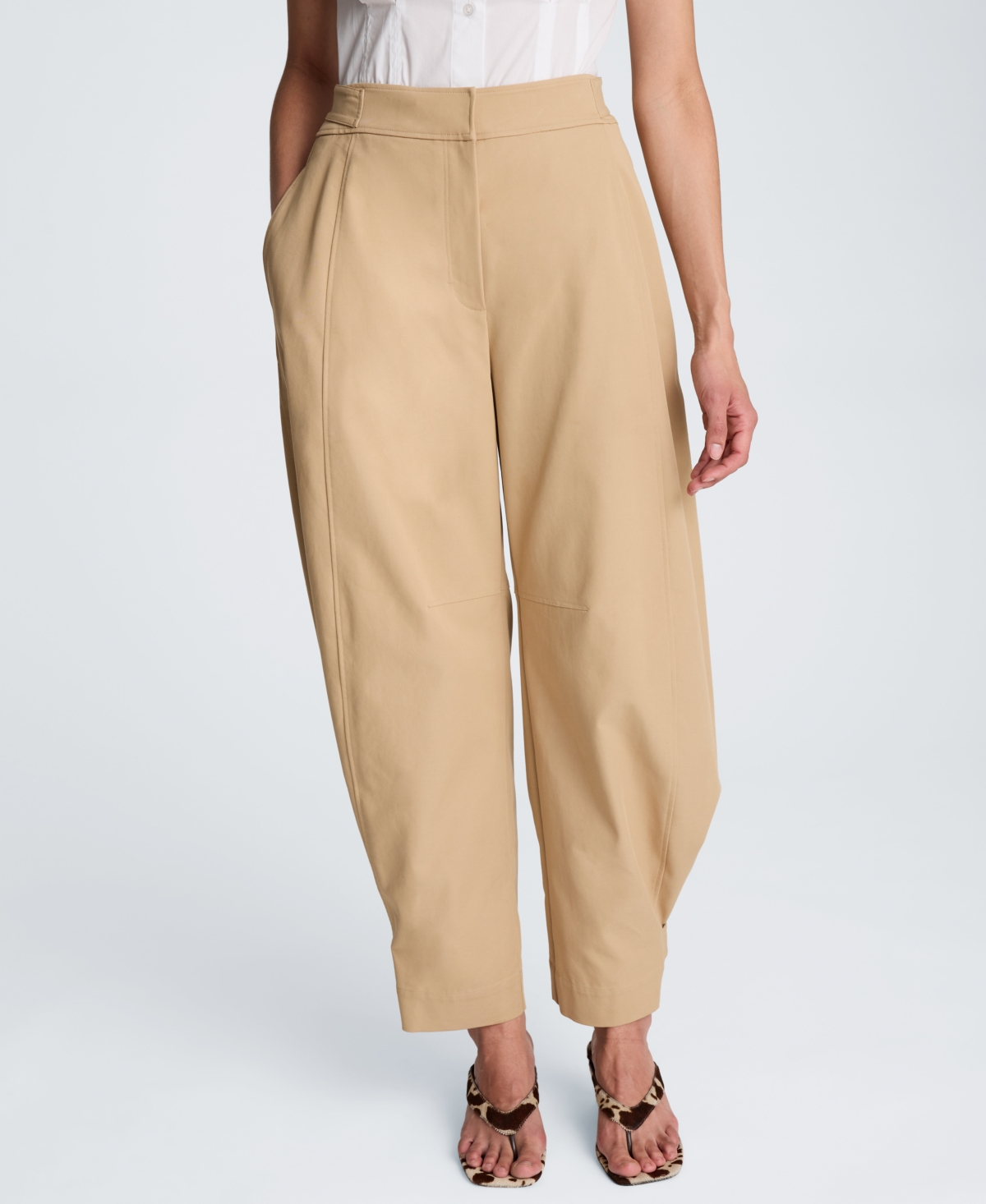 Click here for Kenneth Cole Womens Double Pleated Barrel Pants -... prices