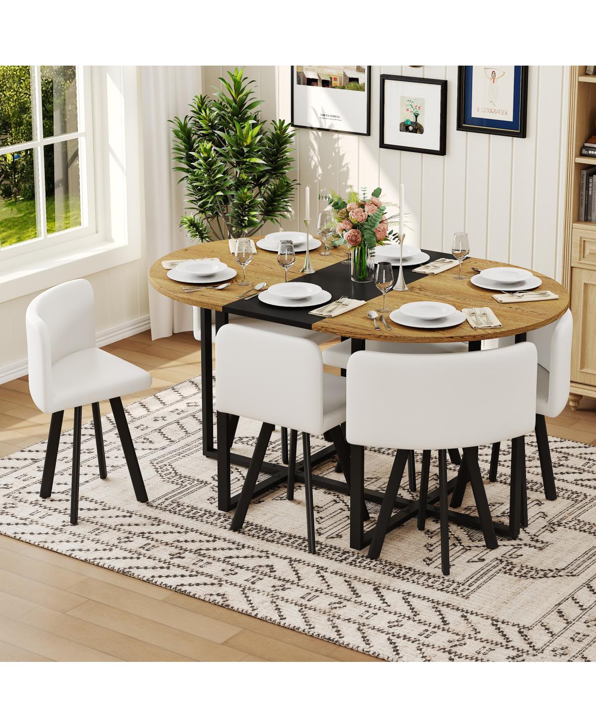 Click here for Streamdale Furniture 7-Piece Oval Dining Table Set... prices