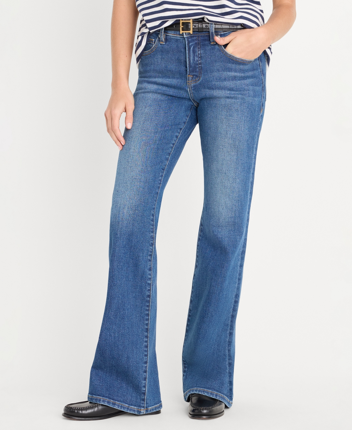 Click here for Good American Womens Cotton-Blend Low-Rise Bootcut... prices