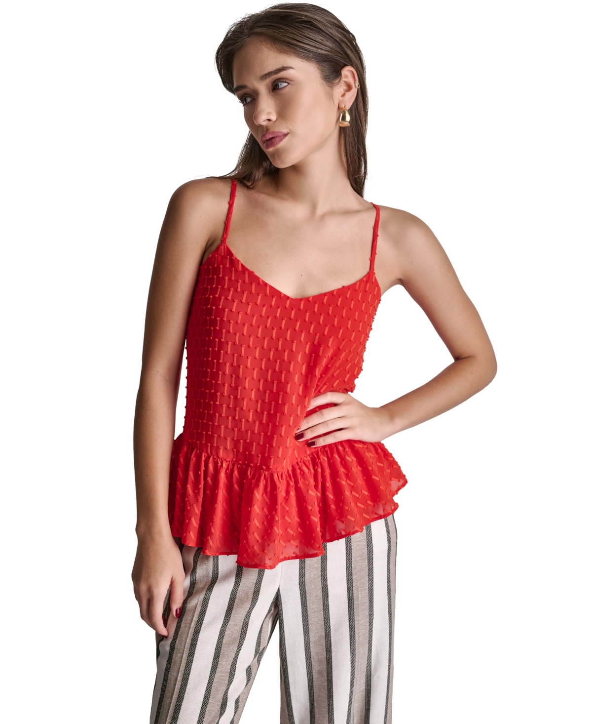 Click here for Bcbg Womens Sleeveless V-Neck Top - Fire Lily prices