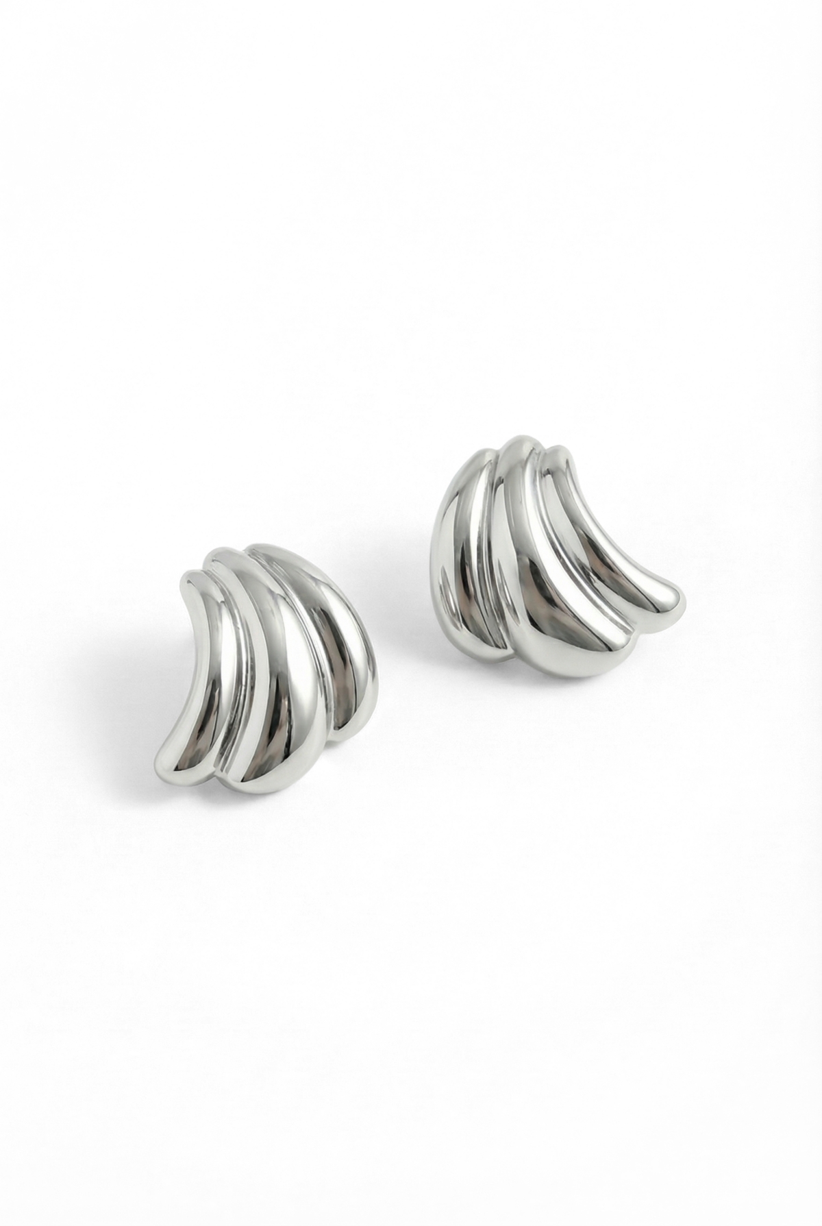 Click here for Joey Baby Sculptural Curve Stud Earrings  Stainles... prices