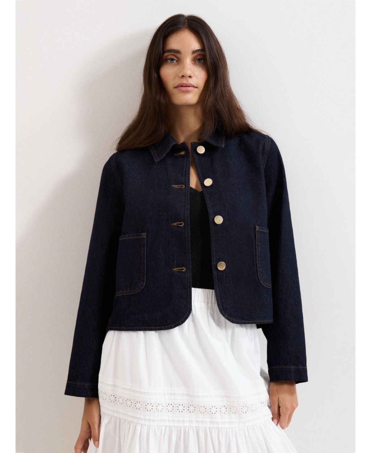 Click here for Phase Eight Womens Indira Button Front Denim Jacke... prices