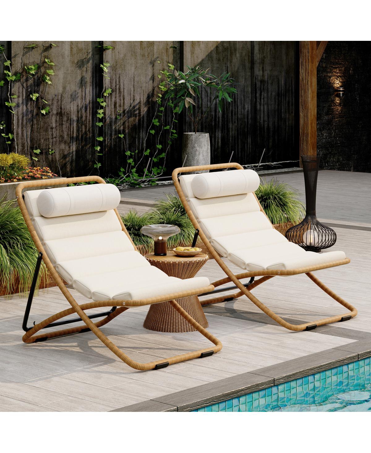 Click here for Streamdale Furniture 2-Piece Rattan Folding Patio... prices