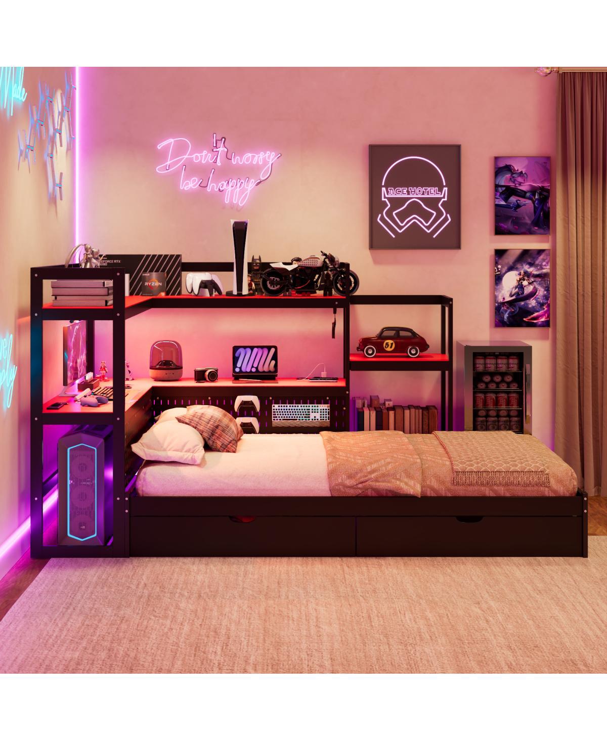 Click here for Streamdale Furniture Twin Gaming Daybed with Desk... prices
