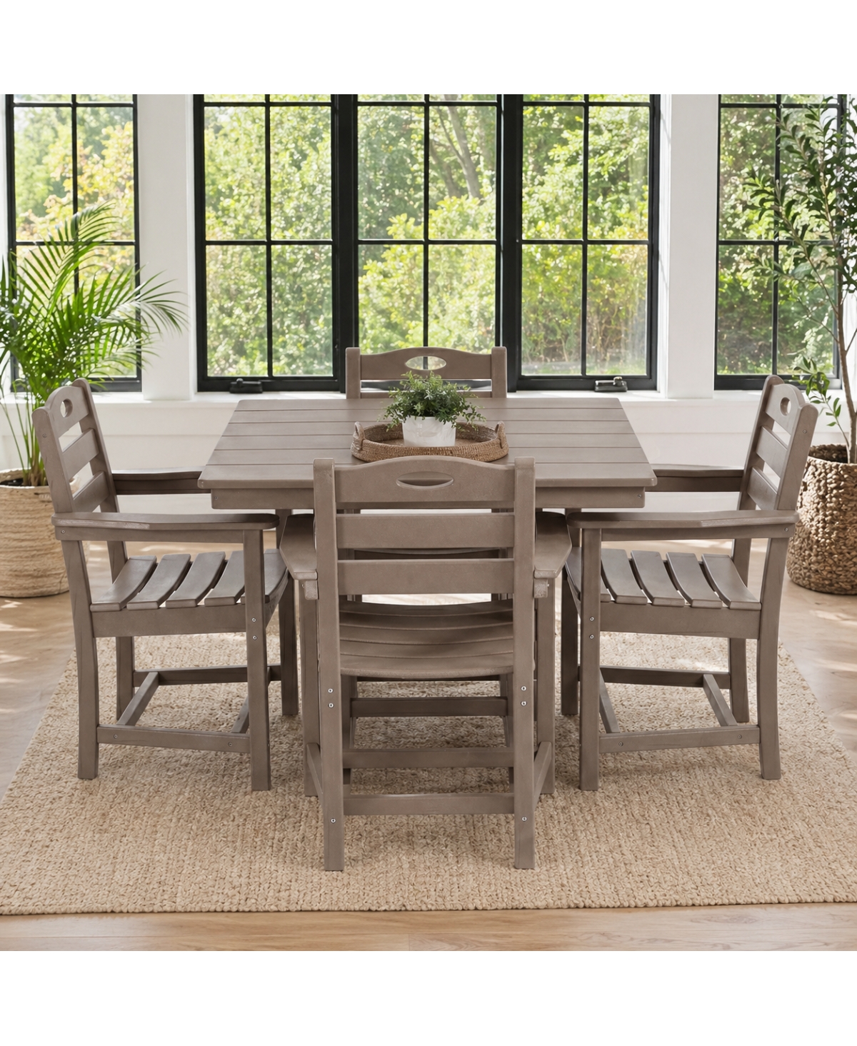 Click here for Streamdale Furniture Weathered Wood Hdpe 5-Piece O... prices