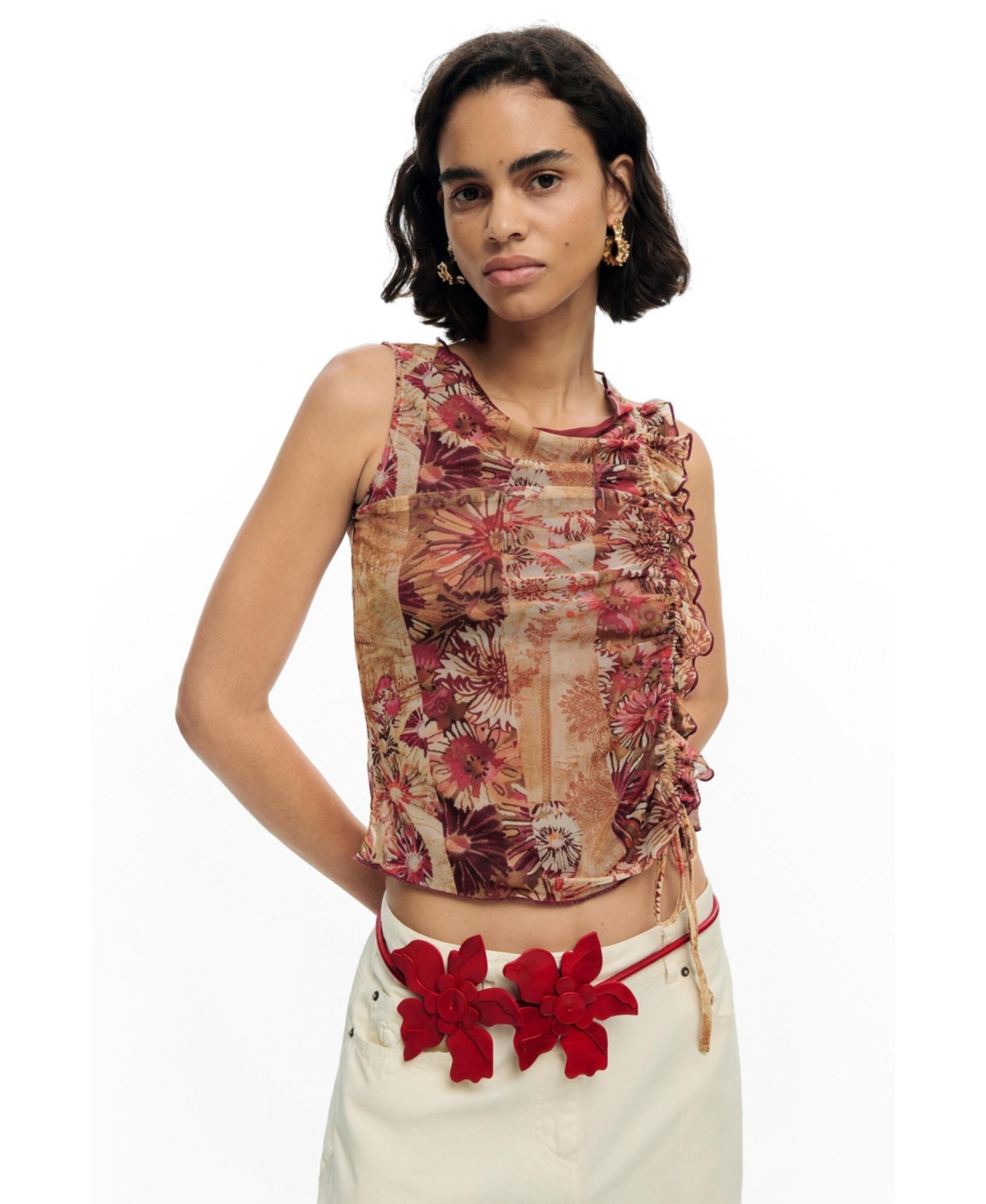 Click here for Desigual Womens Printed sleeveless t-shirt - Multi prices