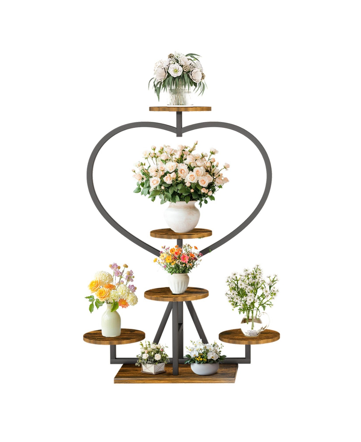 Click here for Unho Heart Shaped 8-Pot Plant Stand  Sturdy Metal... prices
