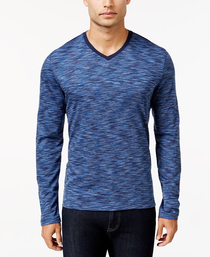 Alfani Men's Tri-Color Long-Sleeve T-Shirt, Created for Macy's - Macy's