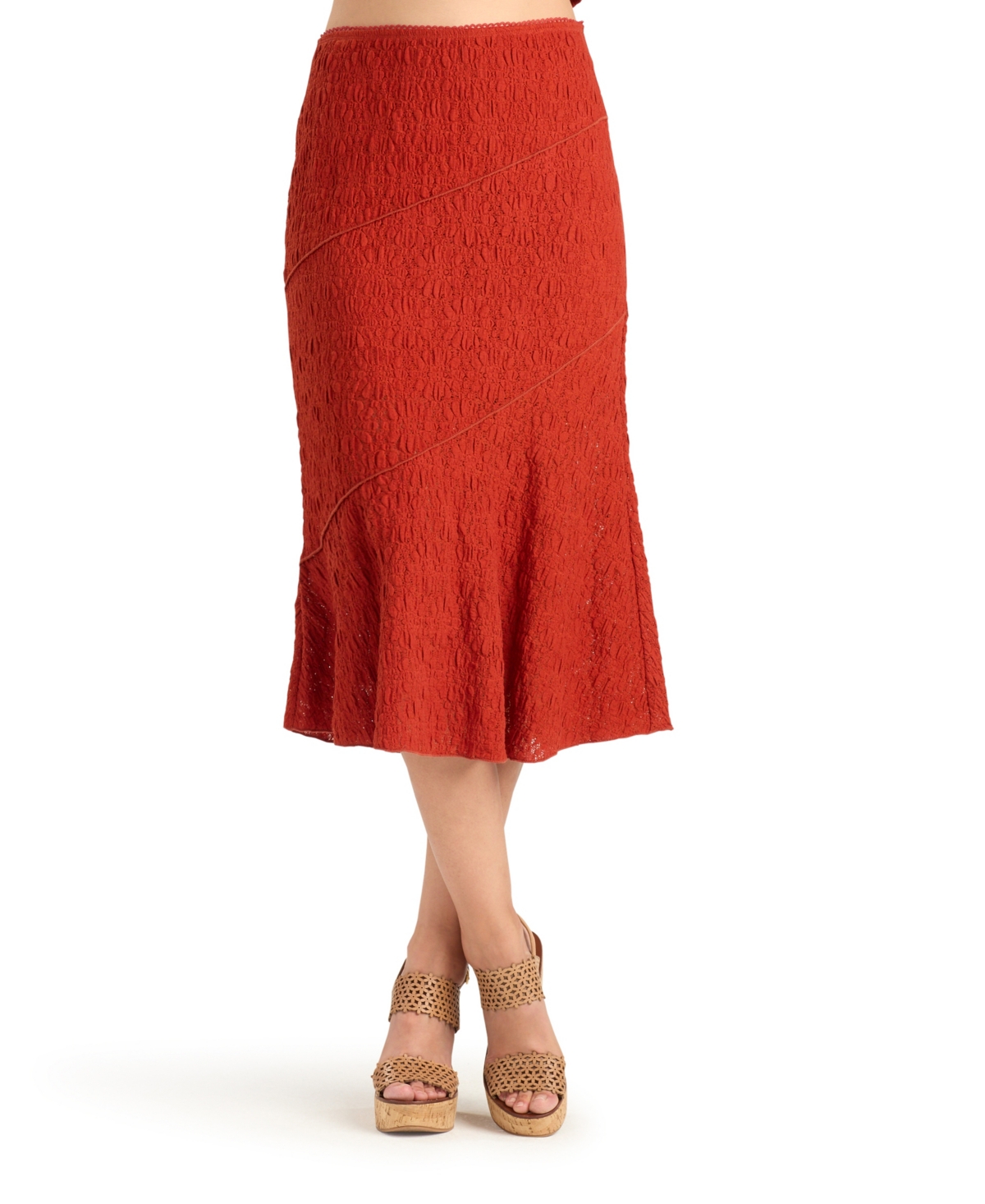 Click here for Bcx Womens Lace Knit Seamed Pull-On Midi Skirt - T... prices