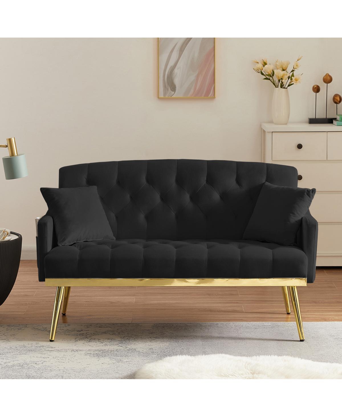 Click here for Streamdale Furniture Velvet Small Sofa with Gold M... prices