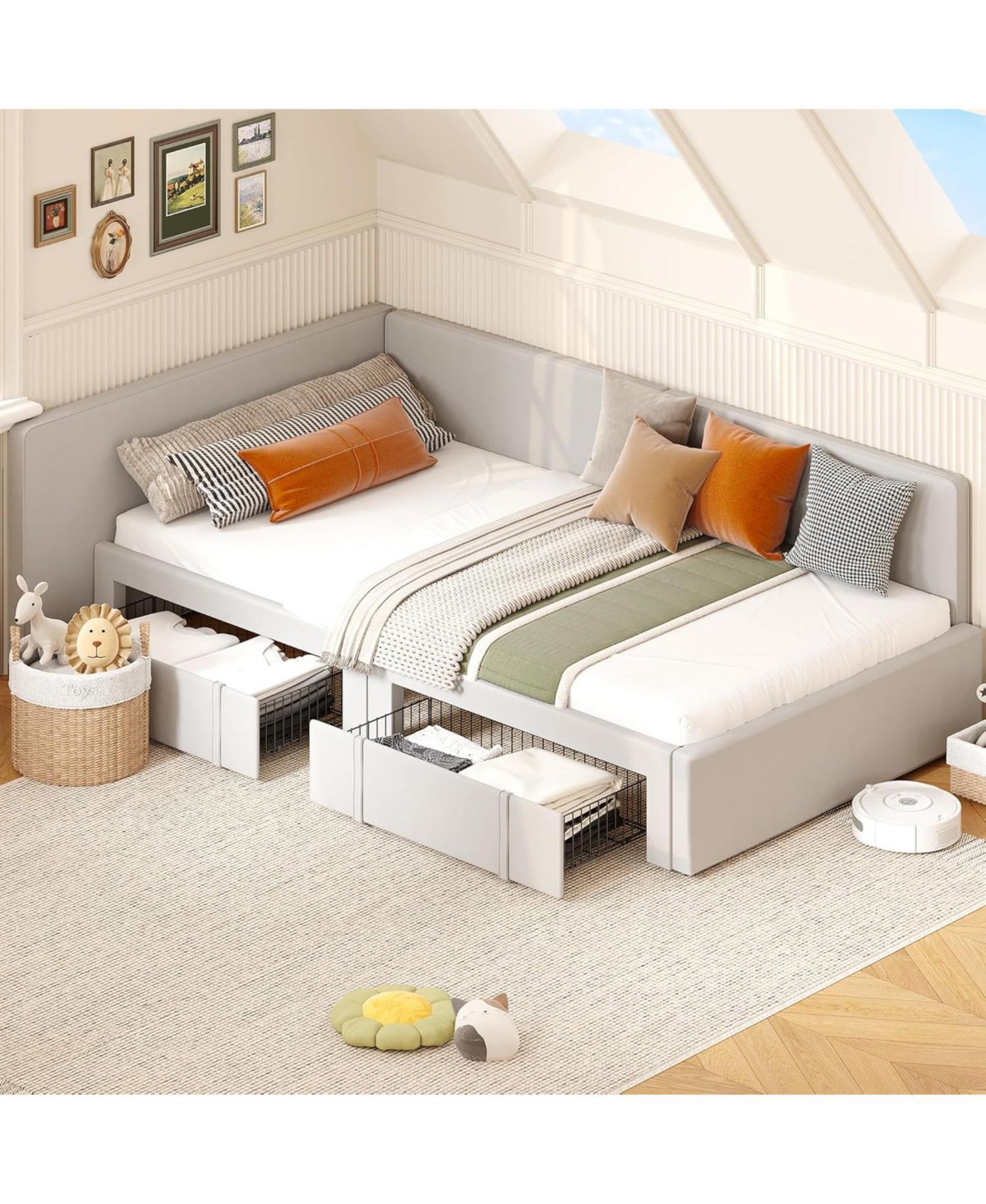 Click here for gaomon Full Size Bed Frame with Wingback Headboard... prices