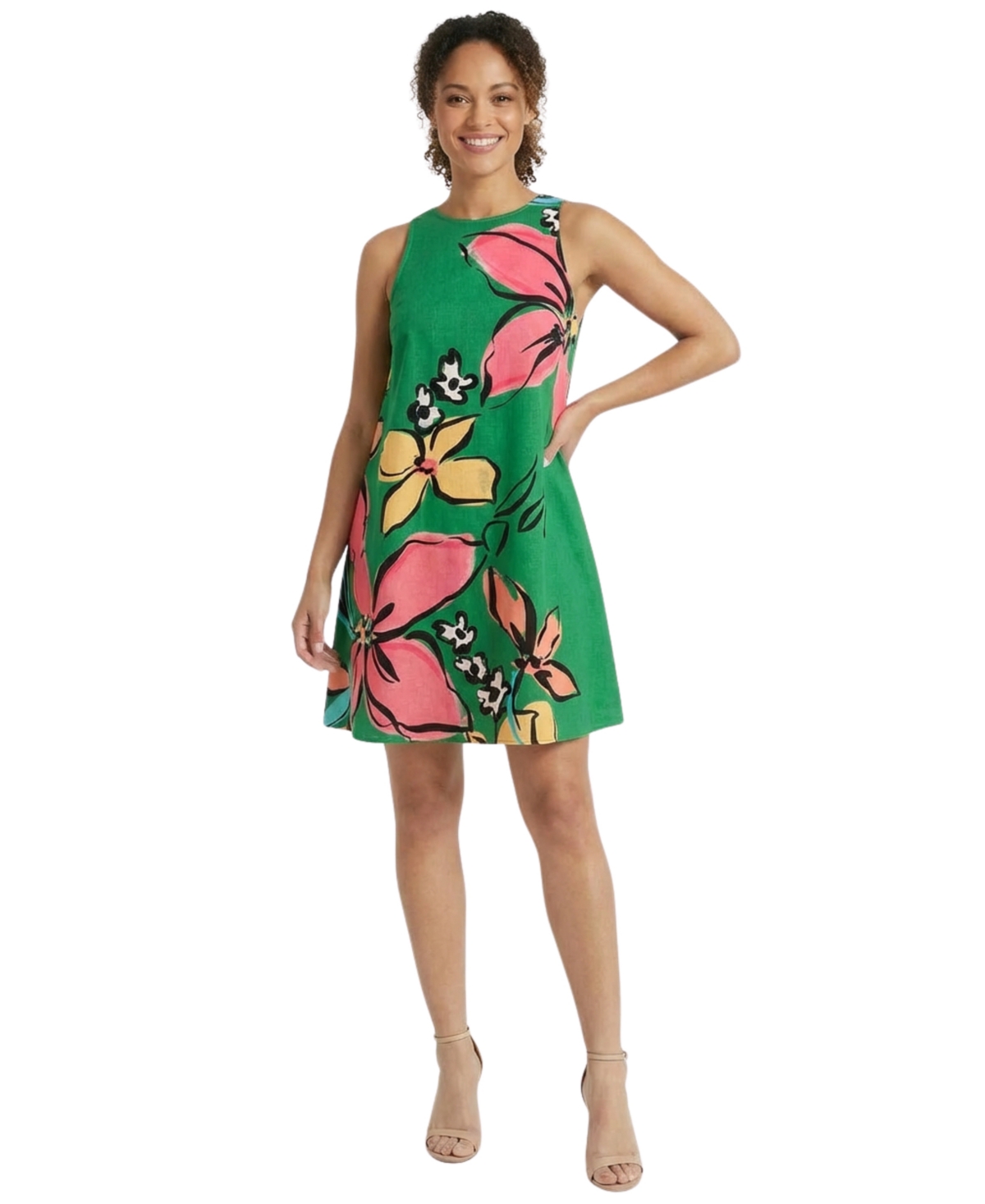 Click here for London Times Womens Crewneck Short Dress - Green C... prices
