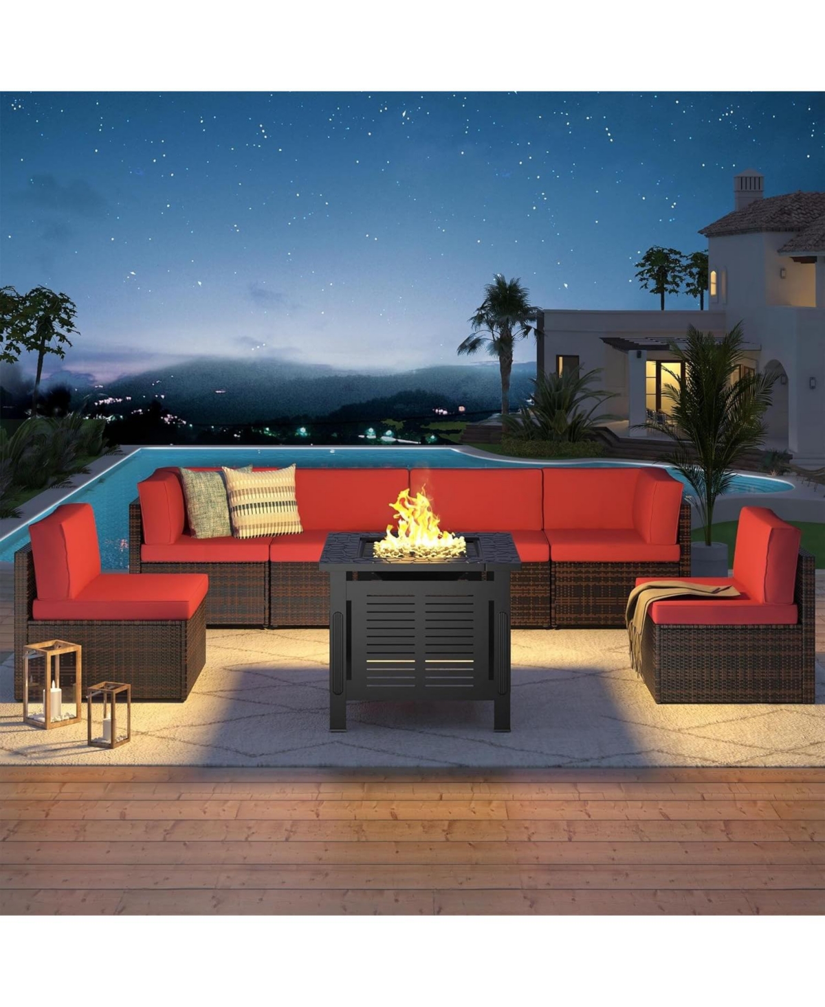 Click here for Aecojoy Outdoor Patio Furniture Set with Fire Pit... prices