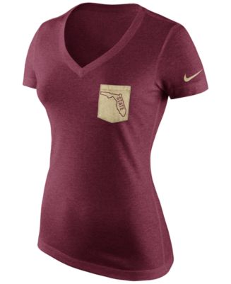 Nike Women's Florida State Seminoles Tri Mid-V Pocket T-Shirt - Macy's