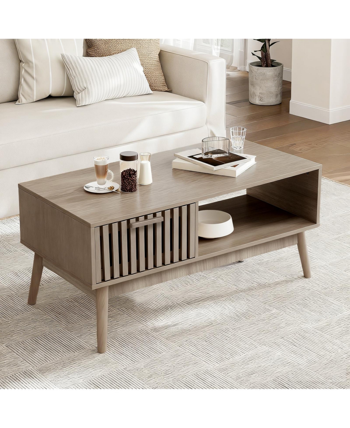 Click here for homfan 39.4 Inch Mid Century Modern Coffee Table w... prices