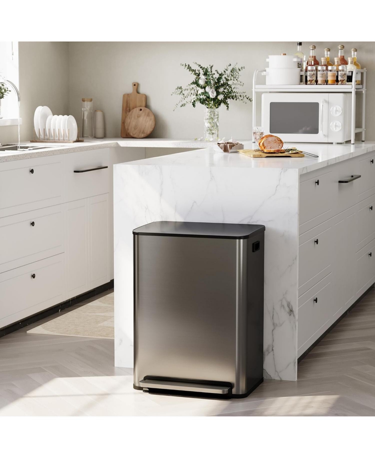 Click here for gaomon 16 Gallon Dual Compartment Trash Can  Stain... prices