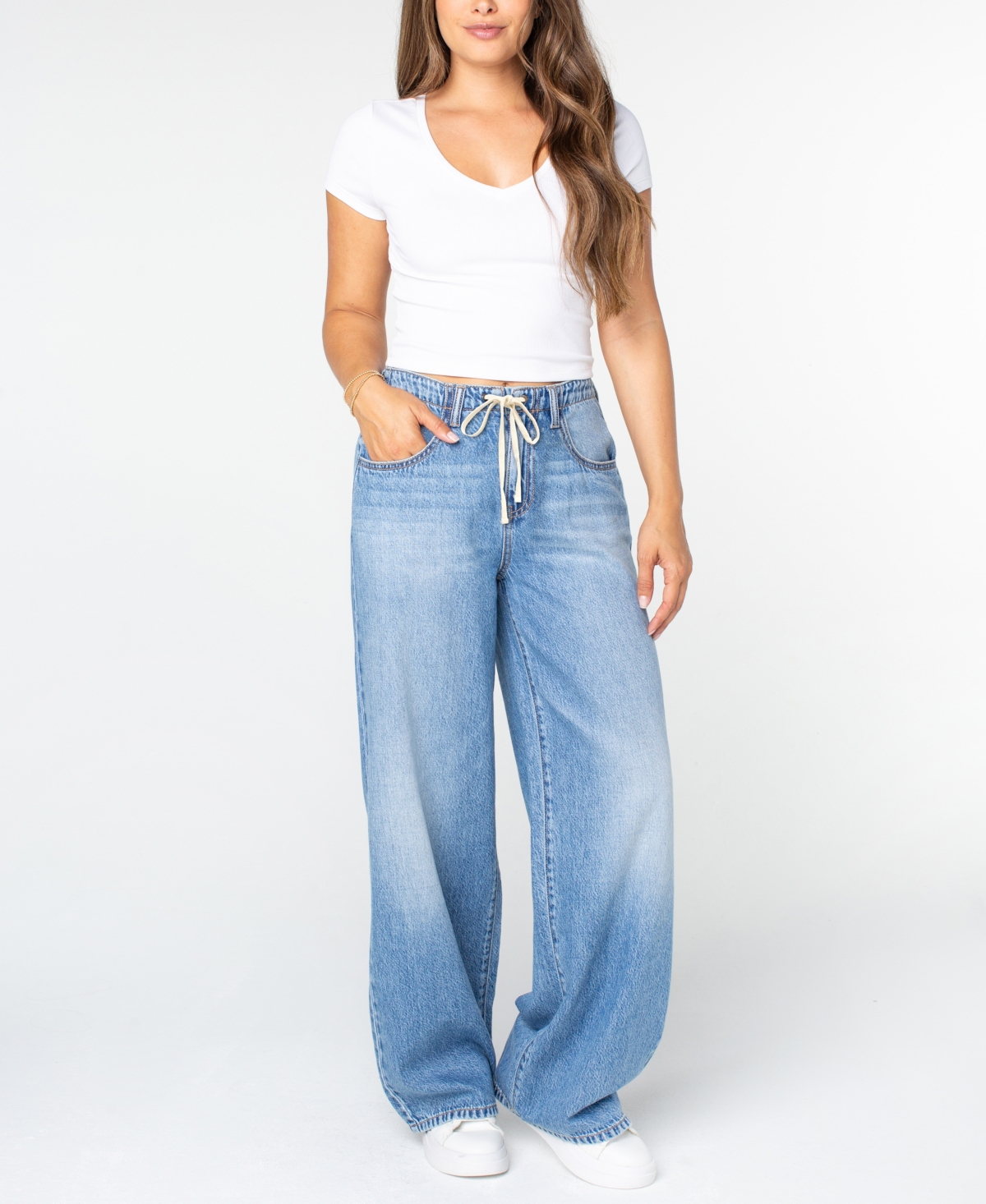 Click here for Celebrity Pink Juniors Drawstring-Waist Wide-Leg J... prices