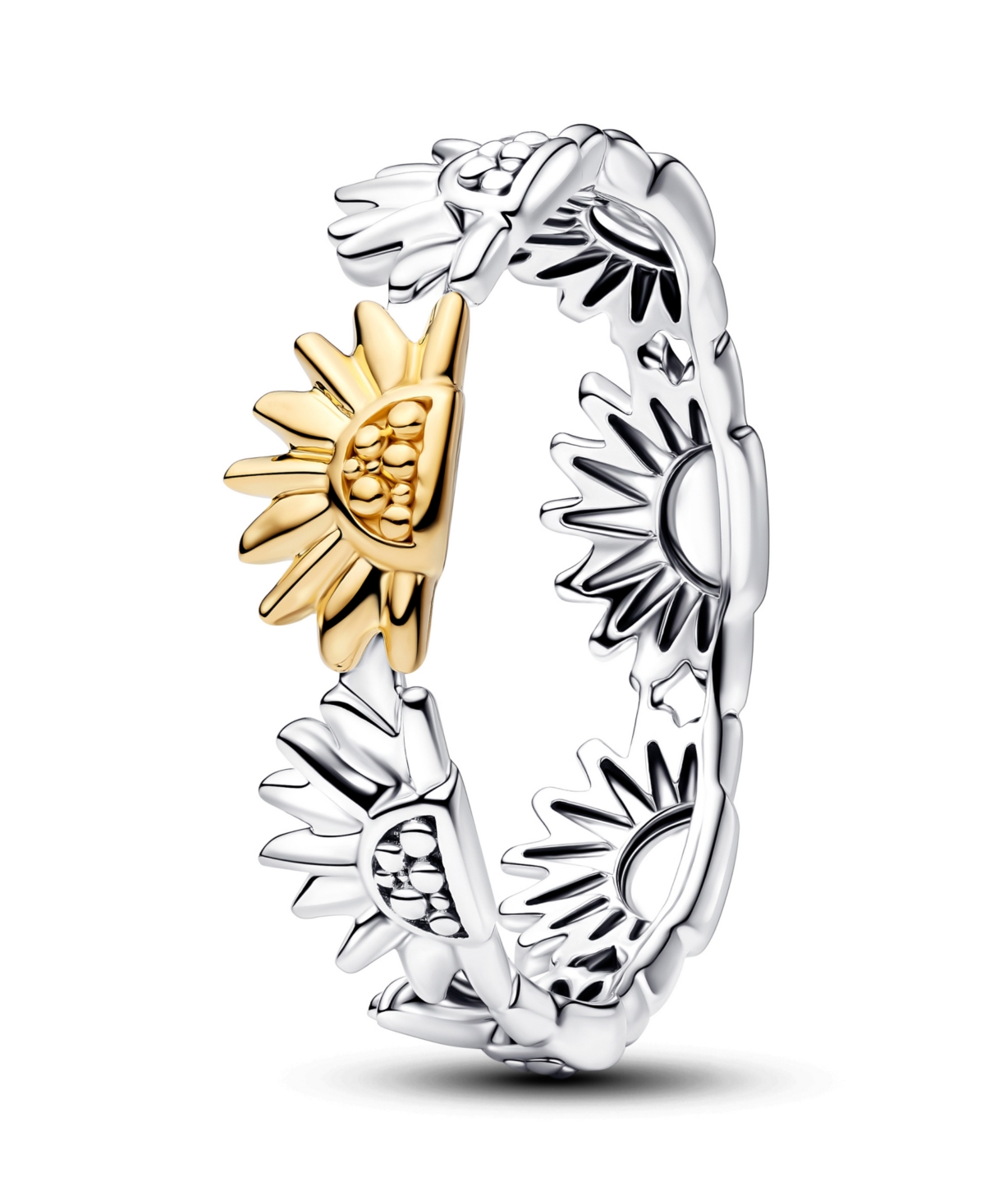 Click here for Pandora Sunflower Two-Tone Band Ring - Two-tone prices