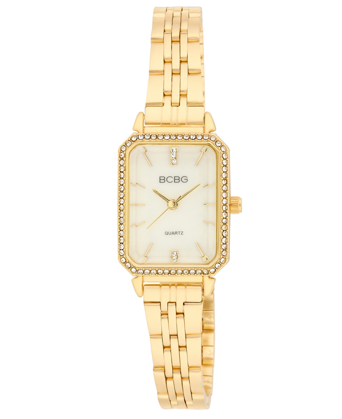 Click here for Bcbg Womens Quartz rectangle gold stainless steel... prices