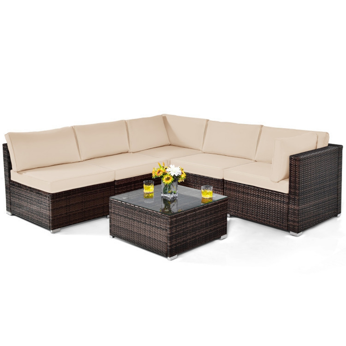 Click here for Sugift All-Weather Rattan Seating Set with Hardtop... prices