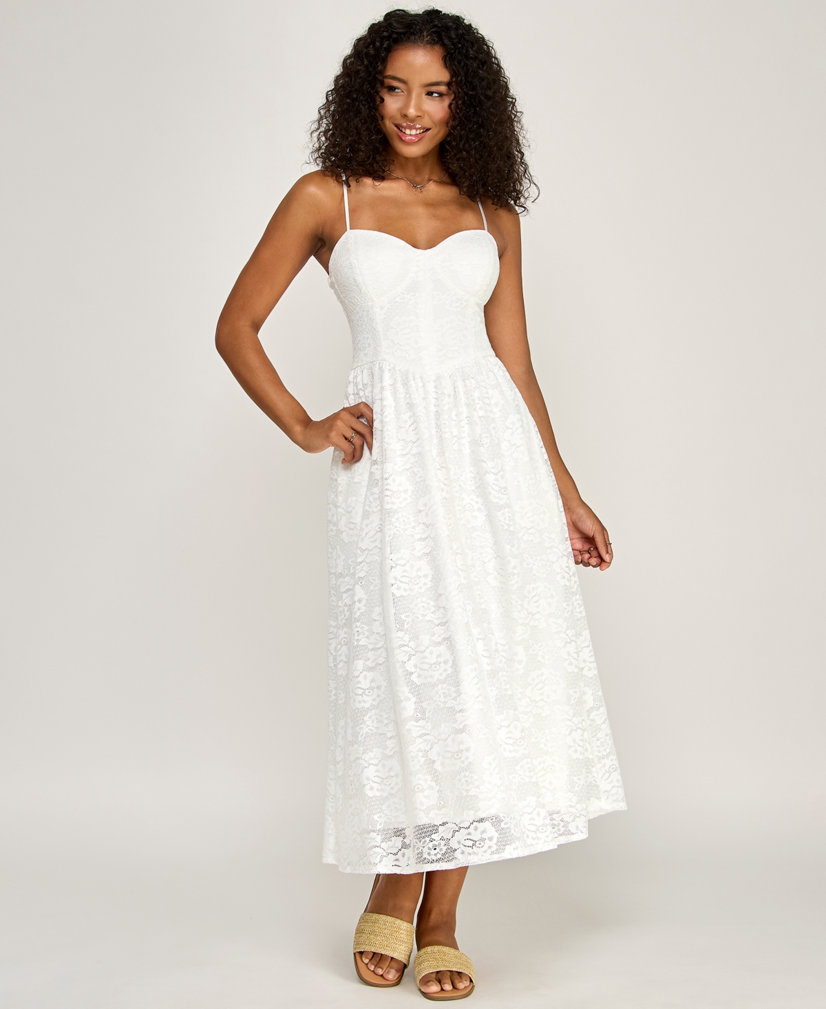 Click here for Katia Rae Juniors Sweetheart Neck Midi Dress - Ivo... prices