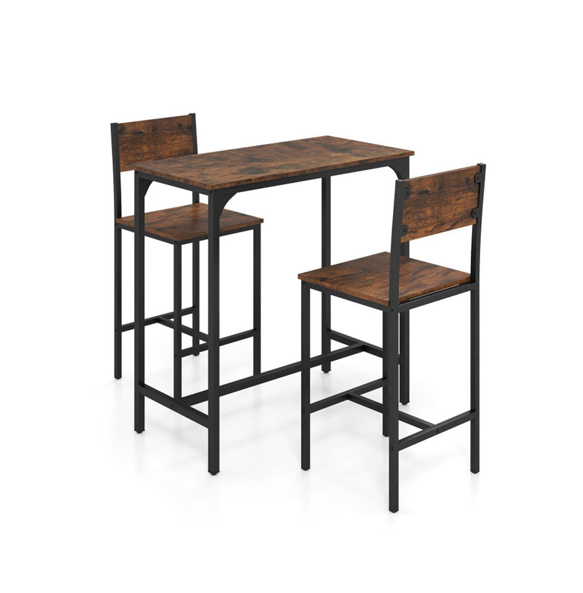Click here for Boyel Living 3 Piece Bar Table Set with Backrest a... prices